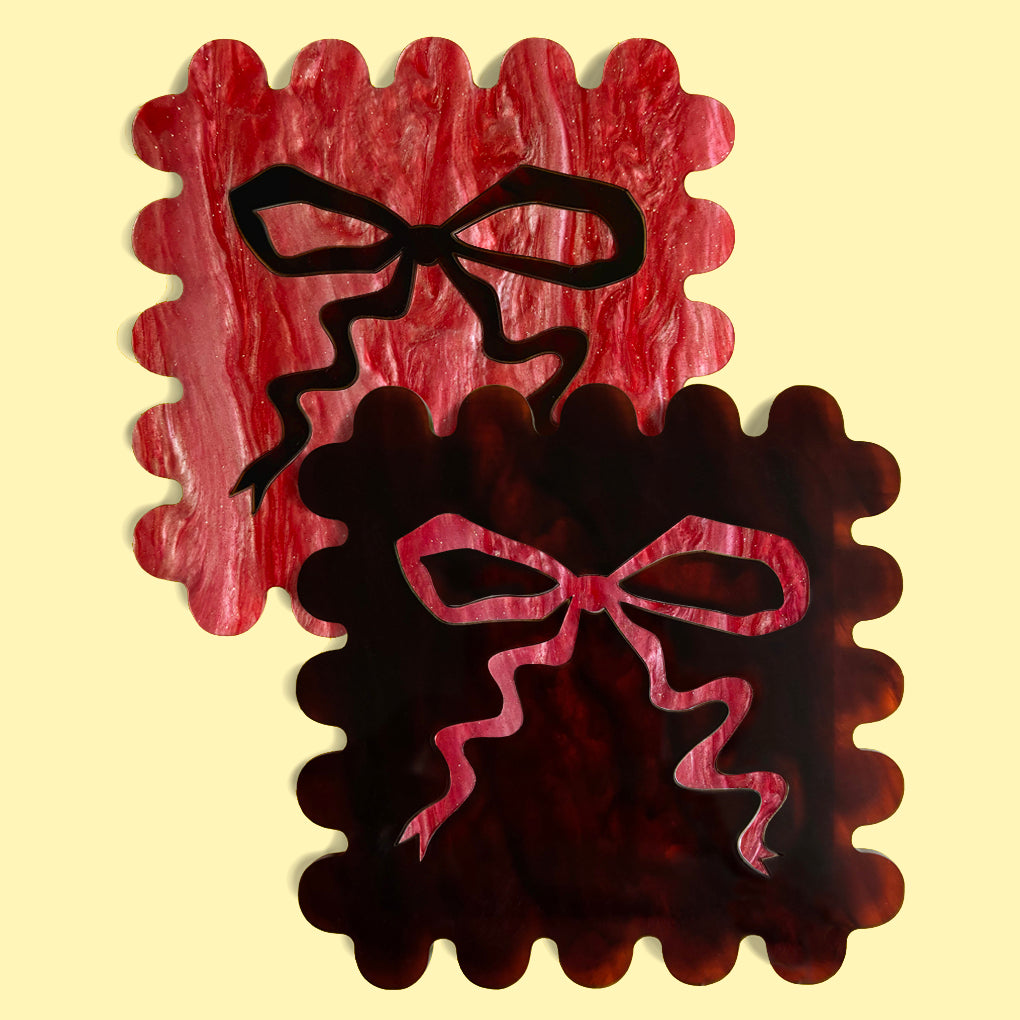 Set of 2 Bow Coasters – Sara Brown Design